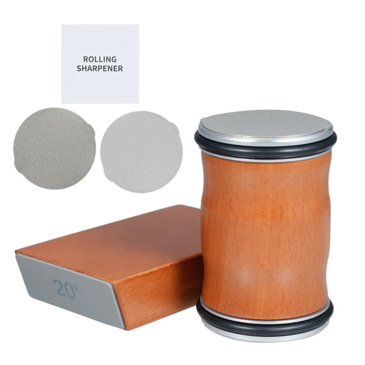 Rolling Sharpener Tool Roller Sharpener Kit with 15 & 20 Degree Base ...