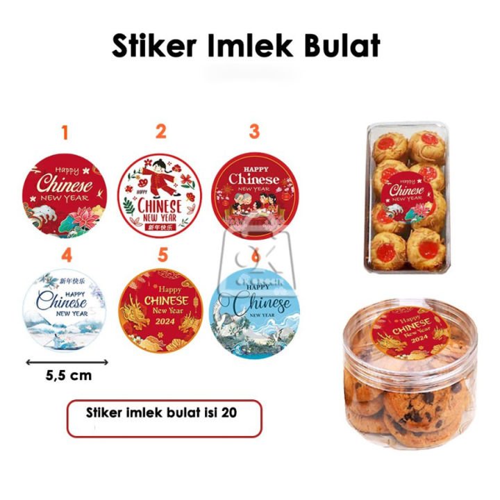 (isi 20) Sticker Imlek Bulat Master / Stiker Kado Toples | Lazada Indonesia