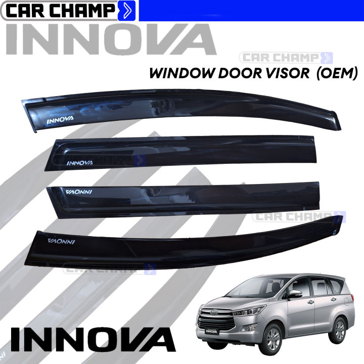 Toyota Innova 2016 to 2024 [OEM/INJECTION TYPE] Window Door Visor Black ...