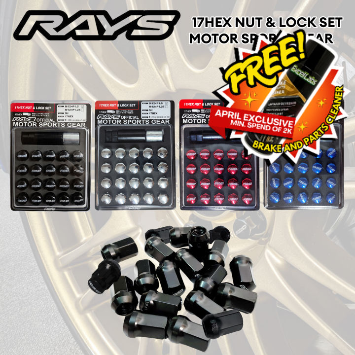 RAYS Official 17mm Hex Lugnuts and Lock 12 x 1.5mm 20pcs Lug Nut ( Car ...