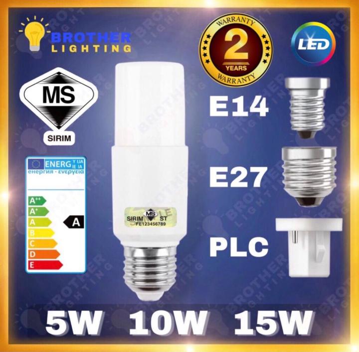 [SIRIM] LED Stick Bulb Mentol Light Bulb (5W / 10W / 15W) (E14 / E27 / PLC) (Daylight / Warm ...