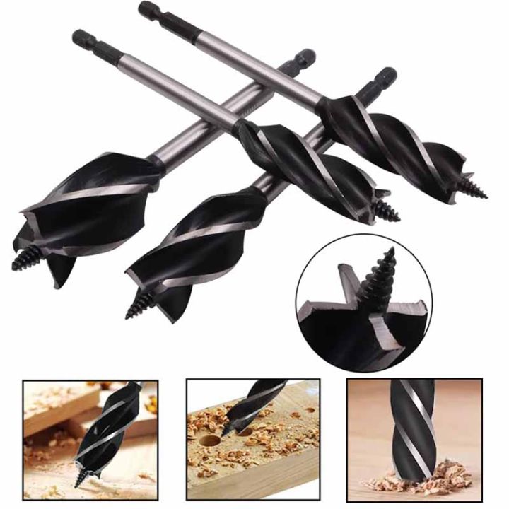 10-35mm Woodworking Twist Drill Bit Set Long Four-Slot 6.35mm Shank ...