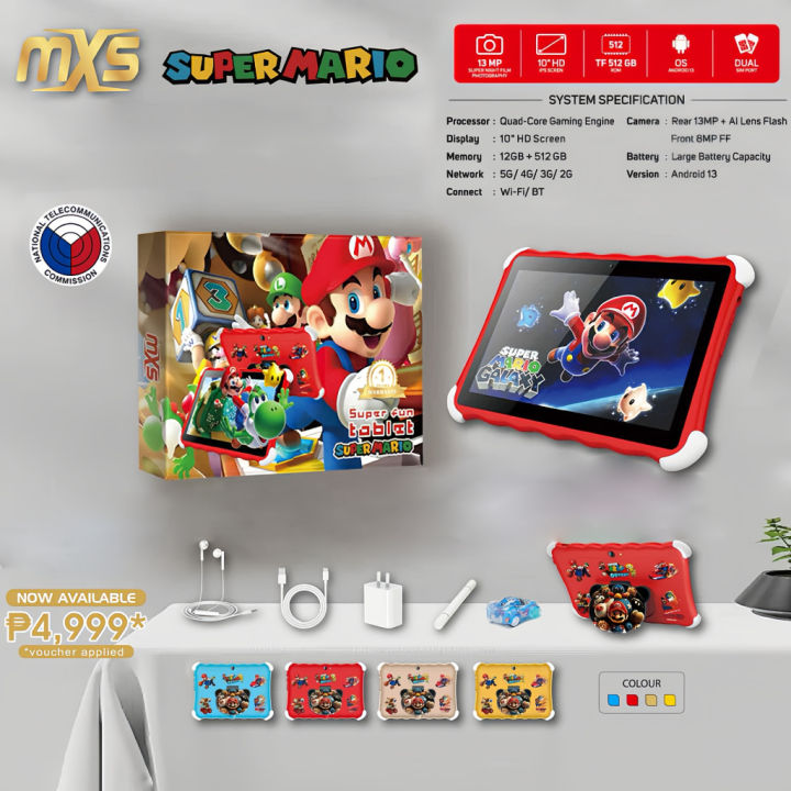 Samsung Tab Super Mario Tablet For Kid Tablet 12GB+512GB 10 Inch Kids ...
