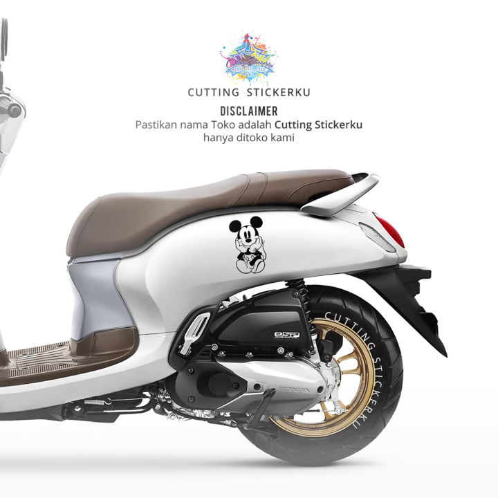 Mickey Mouse Cutting Sticker Variasi Motor Mobil Matic Stiker 3D Jepang ...