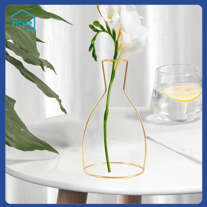 Fityle Wire Vase Decor Simple Creative Artwork Metal Rack Stand Metal ...
