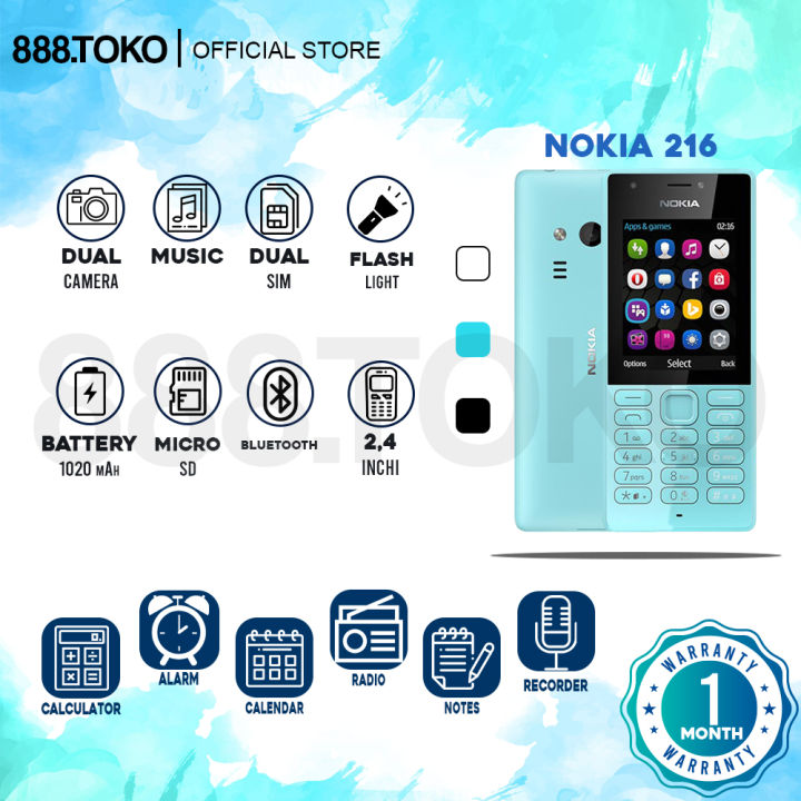 Hp NOKIA 216 Cod Dual Sim Termurah | Lazada Indonesia