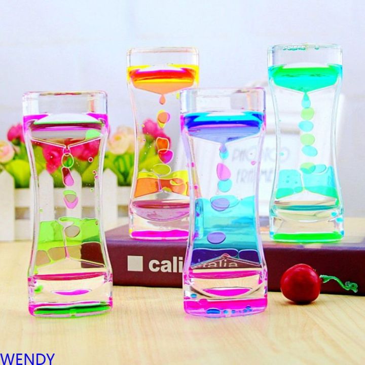 Desk Gadget Floating Color Oil Hourglass Color Mixing Liquid Motion ...