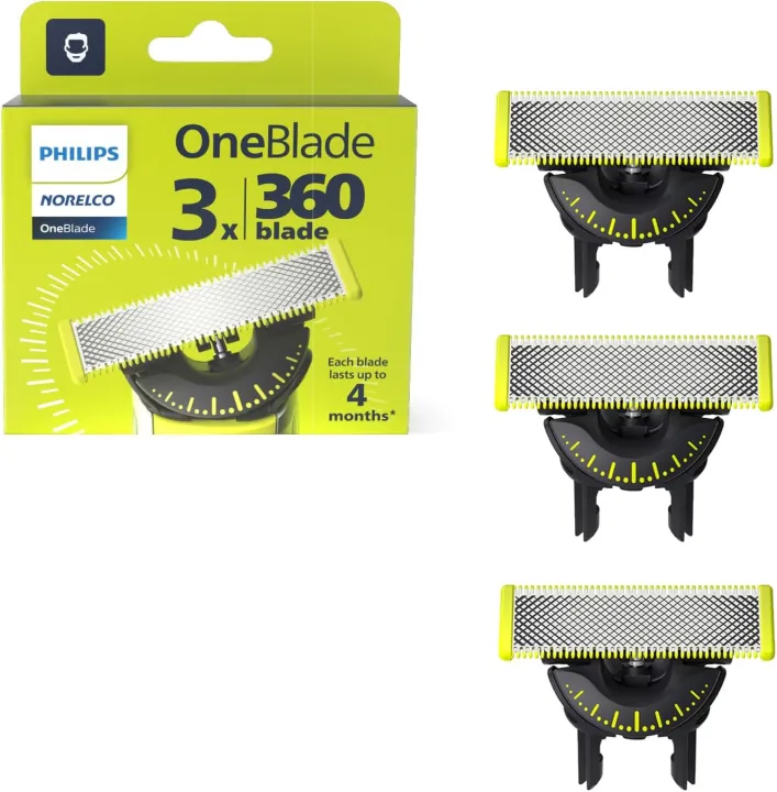 Philips Norelco Genuine OneBlade 360 Blade Replacement Blades, 3 Blades ...