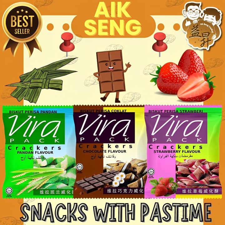 40 packs x 10gm - B Plus Q Vira Pack Crackers [Chocolate / Strawberry ...