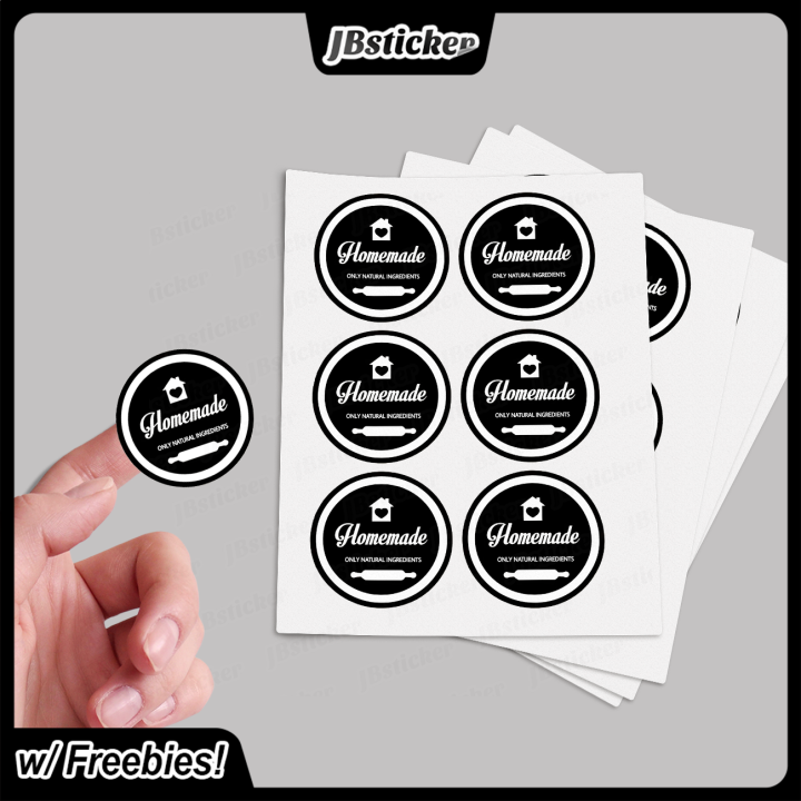 50pcs Homemade black Sticker label, Packaging Labels, Product Stickers ...
