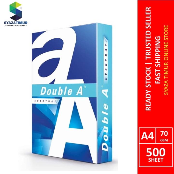 [ST-GR-MY] Double A Everyday A4 Paper 70 GSM 500's / Kertas Fotostat ...