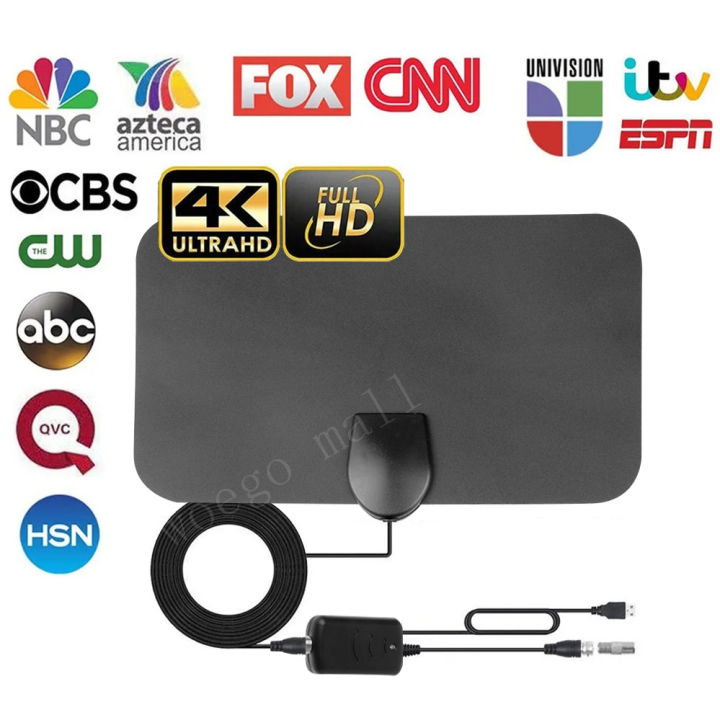 25dB High Gain HD TV DTV Box Digital TV Antenna 200Mile Booster Active ...