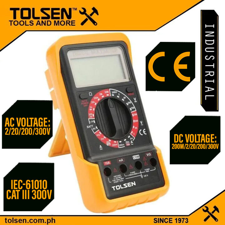Tolsen Industrial Digital Multimeter with Large LCD Display Electrical ...