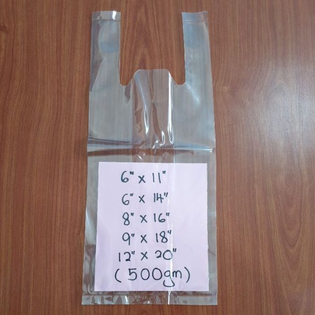 500g PP Singlet Bag / Plastik Kantoi / Plastik Bertangkai Jernih ...