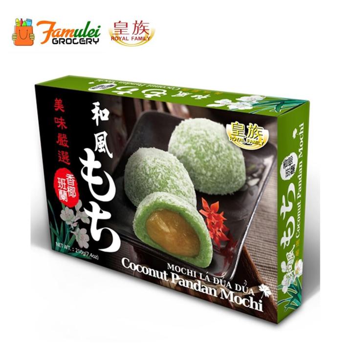 Royal Family Japanese Coconut Pandan Mochi Sweet 6pcs 210g | Lazada PH