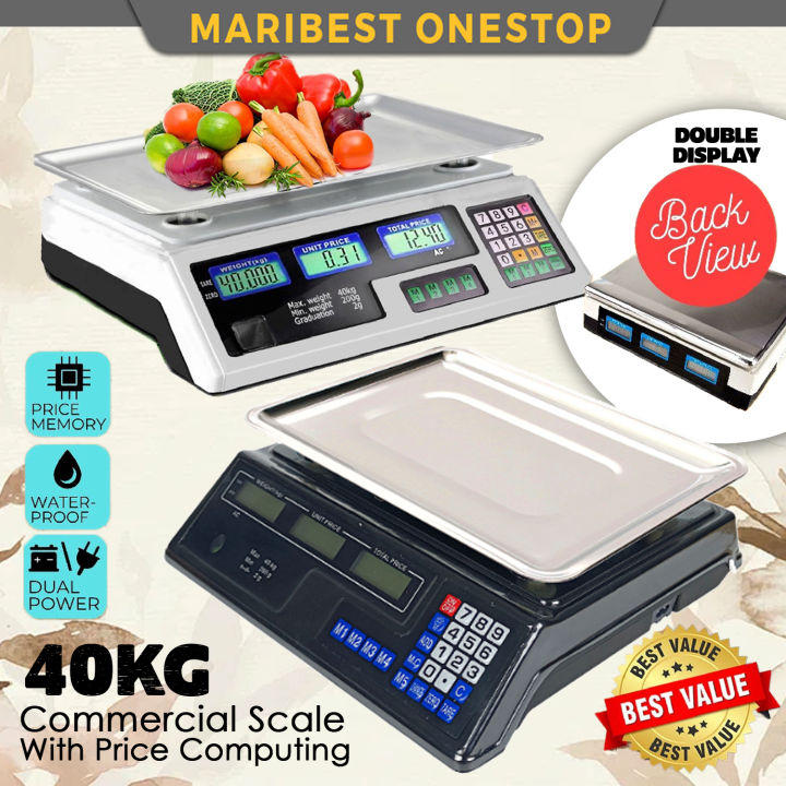 40kg Rechargeable Commercial Scale Electronic Digital Price Computing ...