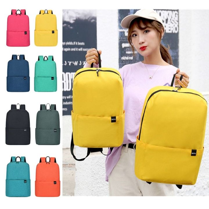 YTPDIB Solid Color Nylon Backpack Large Capacity Canvas Laptop ...