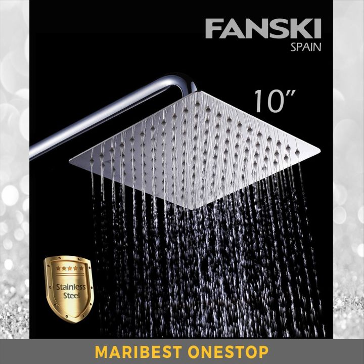 10 Inch Stainless Steel Shower Head Rainfall Shower Head Ultra Thin ...