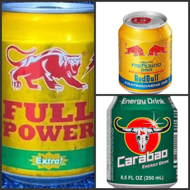 Red Bull, Carabao,Full Power energy drink 250ml - Minuman tenaga - 能量饮料 ...