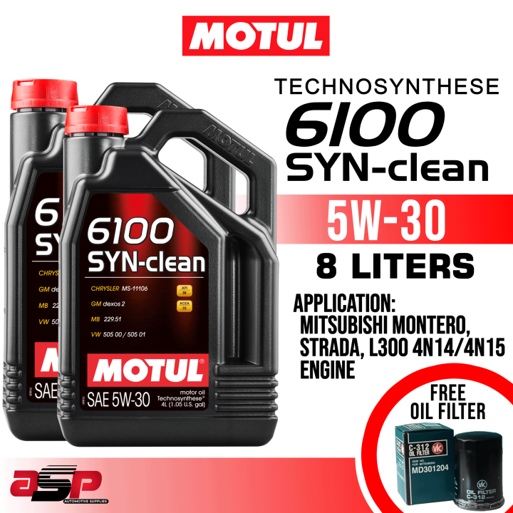 MOTUL 6100 SYN-Clean 5W30 Diesel Oil 8 Liters Bundle for Mitsubishi ...