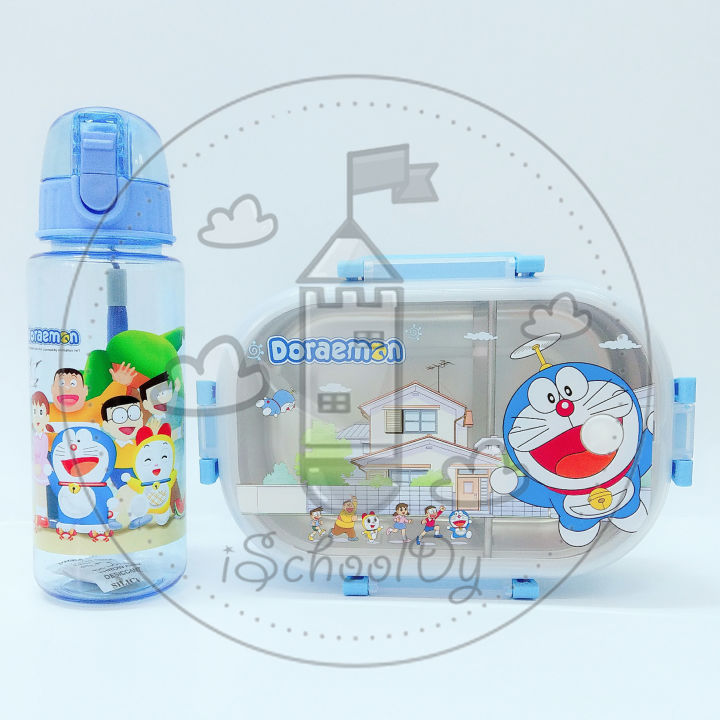 iSchoolDy Cartoon Doraemon Stainless Steel Lunch Box Water Bottle 500ML ...