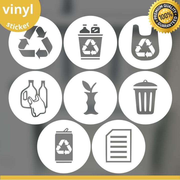 Ready Made 】8 Designs Recycle - Vinyl Decal Sticker for Wheelie Bin ...