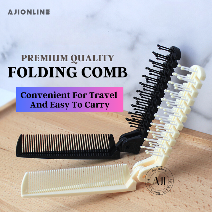 Premium Portable Travel Folding Comb Dual-use Comb Massaging Styling ...