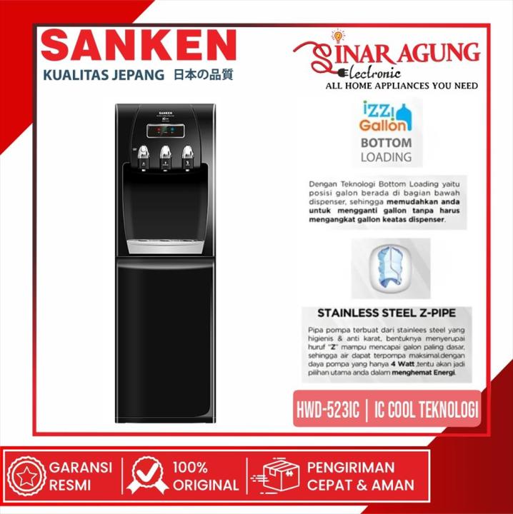SANKEN 523IC / 523-IC DISPENSER GALON BAWAH HITAM - GARANSI RESMI ...