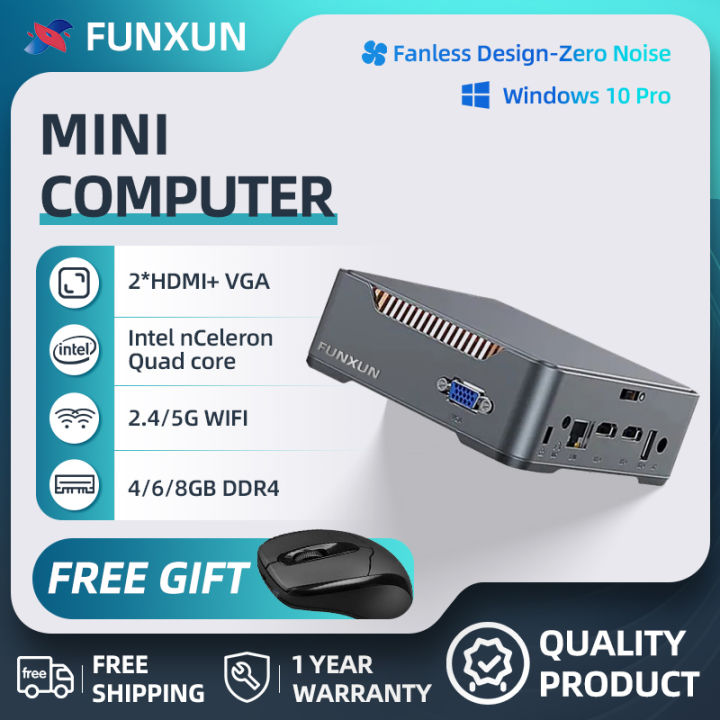 Mini PC Windows 10 Pro Mini Computer Intel Celeron 6/8GB RAM 128/192 ...
