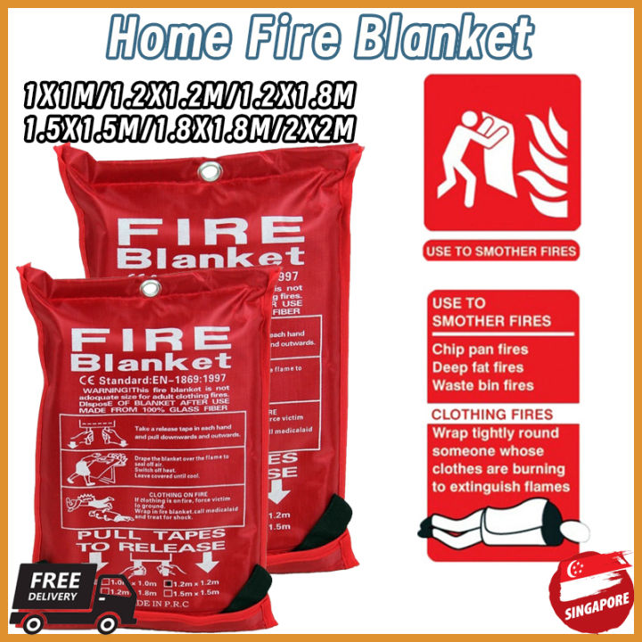 🇸🇬[In Stock]Home Fire Blanket Fiberglass Safety Fire Fighting ...