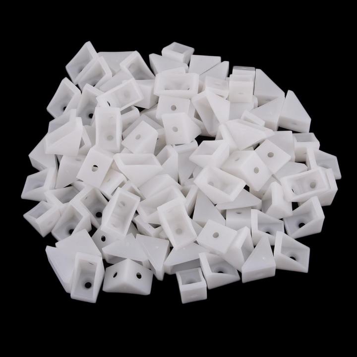 Loviver 100 Pcs White Plastic L Shape Corner Brace Joint Angle Bracket ...