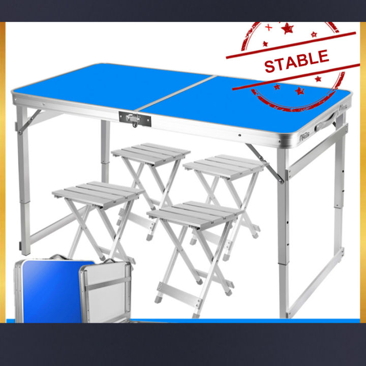Folding Table Portable Table Adjustable Height Lightweight Aluminum ...