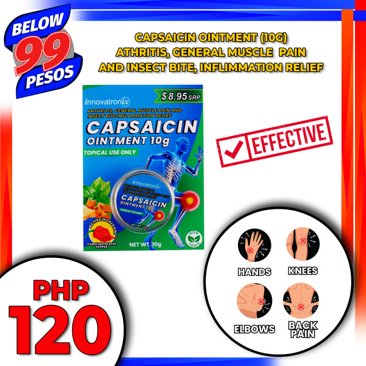 Below99pesos Innovatronix Capsaicin Ointment 10g Anti Arthritis Gout ...