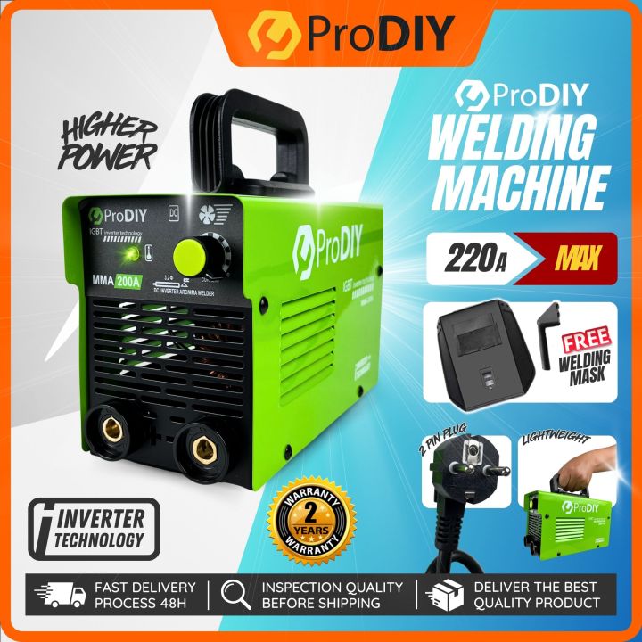 PRODIY MAA-200A IGBT ARC / MMA Mesin Welding Set Mini Welding Set ...