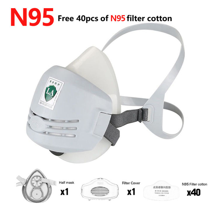 【Ready Stock】3200 masks 3 in 1 Gas Masks +20/40pcs 3M 3701CN Filter ...