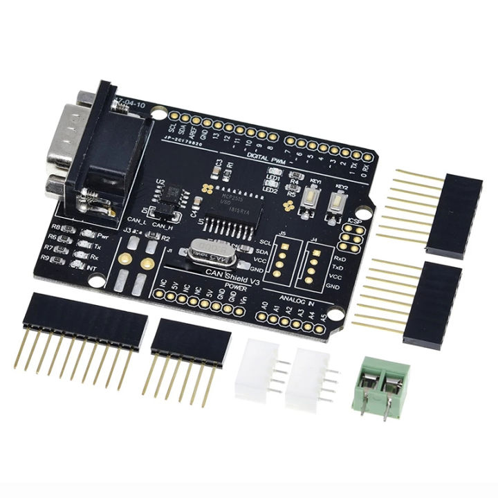 MCP2515 Can Bus Shield Board Module SUB-D Connector Standard UART IIC SPI LED Indicator ...