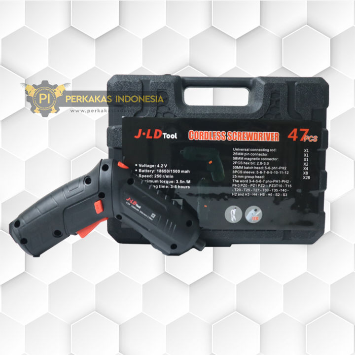 Cordless Screwdriver Jld Tool 4 2v Set 47pcs Flip Portable Mesin Bor