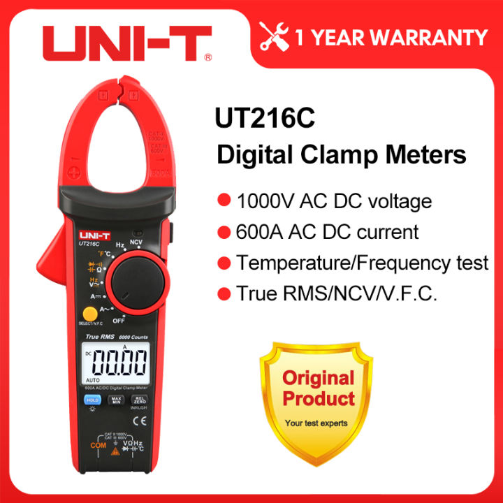 UNI-T UT216C 600A AC DC Current Digital Clamp Meter True RMS Clamp Multimeter Frequency Meter ...