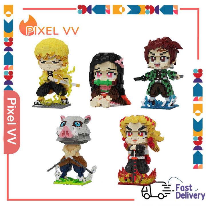 Demon Slayer Building Blocks Tanjirou Kamado Blocks Nanoblock Stacking ...
