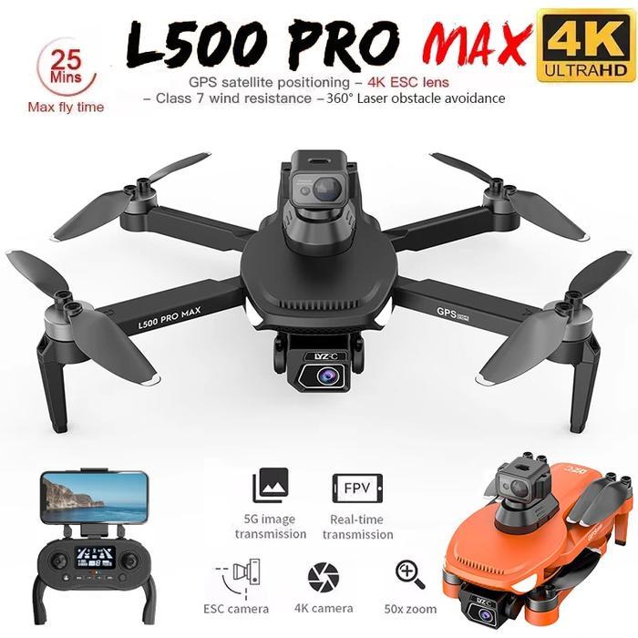 L500 PRO MAX DRONE 4K HD DUAL CAMERA 360°OBSTACLE AVOIDANCE BRUSHLESS ...