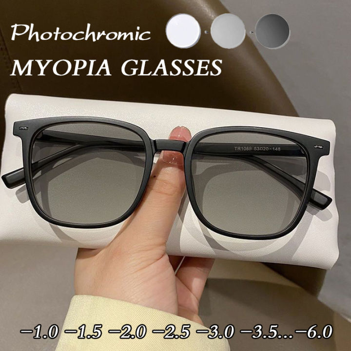 Photochromic Myopia Eyeglasses for Women Men Neutral Anti Fatigue and ...