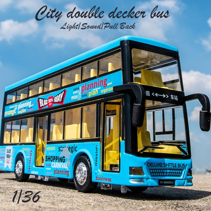 1/36 City Double Decker Bus diecast bus Zinc Alloy Model Toys Cars for ...