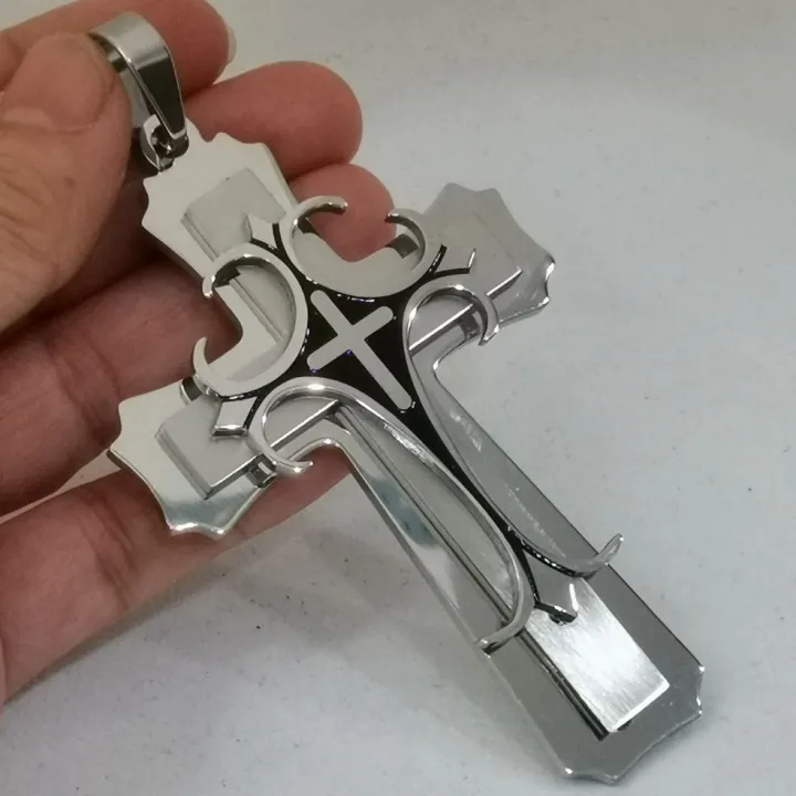 Biker/Rocker Huge Heavy Stainless Steel Cross Pendant. | Lazada