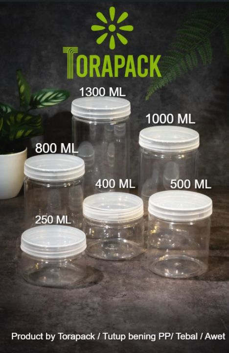 Toples Tabung Plastik PET TEBAL 1300ml,1000ml,800ml,500ml,400ml,250ml ( minimal pembelian 5 pcs ...