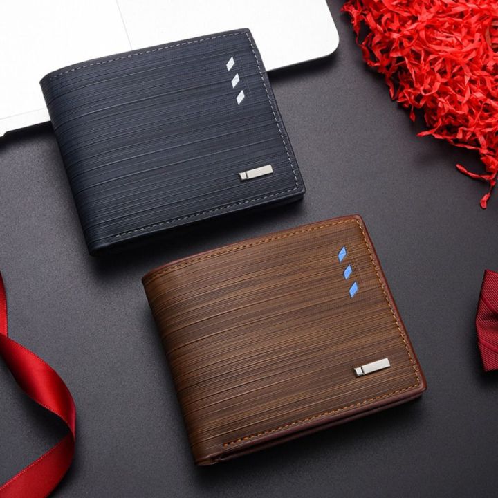 FUYONG เครื่องหนังแท้ กระเป๋าสตางค์2พับ หลายตำแหน่ง พักผ่อนยามว่าง ...