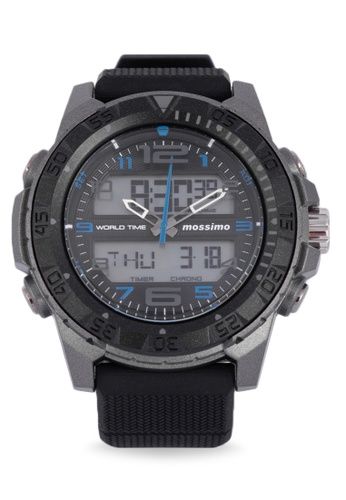 Mossimo Men Black Rubber Strap Ana-Digi Watch MS-C-1935G-BLKBLU | Lazada PH