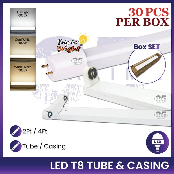 [1BOX-30PCS] T8 LED Tube 2 Feet 11W 4 Feet 22W 35W Bright Lamp LED T8 Casing Fitting T8 LED Tube ...