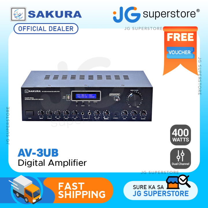Sakura 400W 2 Channel Integrated Karaoke Amplifier X 2 with Digital LCD ...