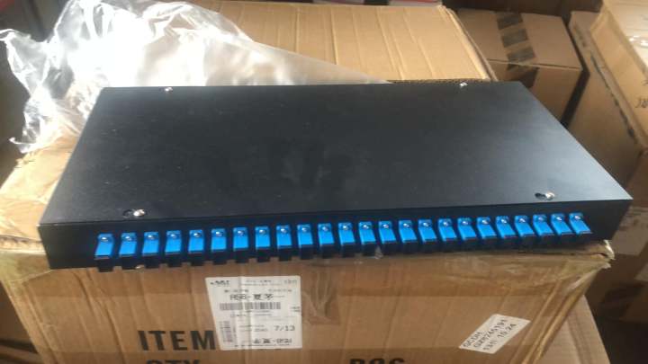 24 Port Fiber Patch Panel SC or LC Pigtail 1U Optical Fiber Terminal ...