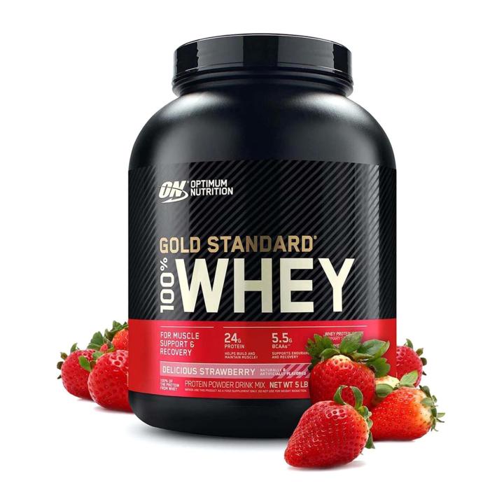 Optimum Nutrition Gold Standard 100% Whey Protein Powder - Strawberry (5lb) | Lazada Singapore